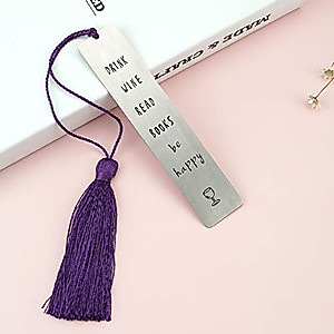 Fell Asleep Here Just One More Chapter Bookmark Girlfriend Stocking Stuffer Wine Club Wine Gift (Drink Wine Read Books Be Happy)