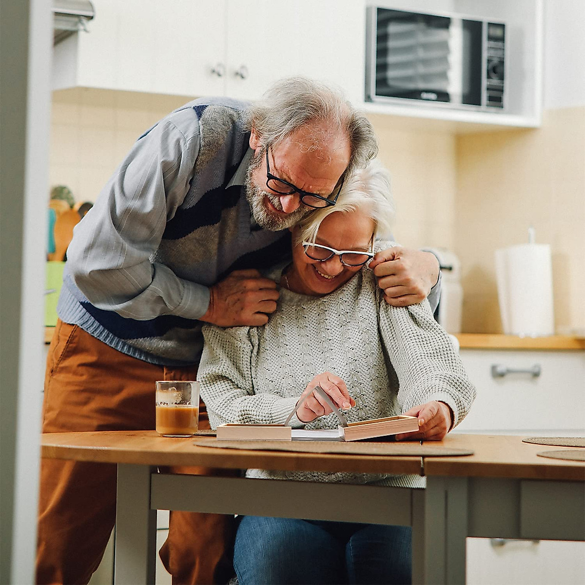 HAMUIERS Pregnancy Announcement for Grandparents, Grandparents Baby Announcement Ideas Sonogram Picture Frame Wooden Keepsake Box, First Time Grandparents Gift