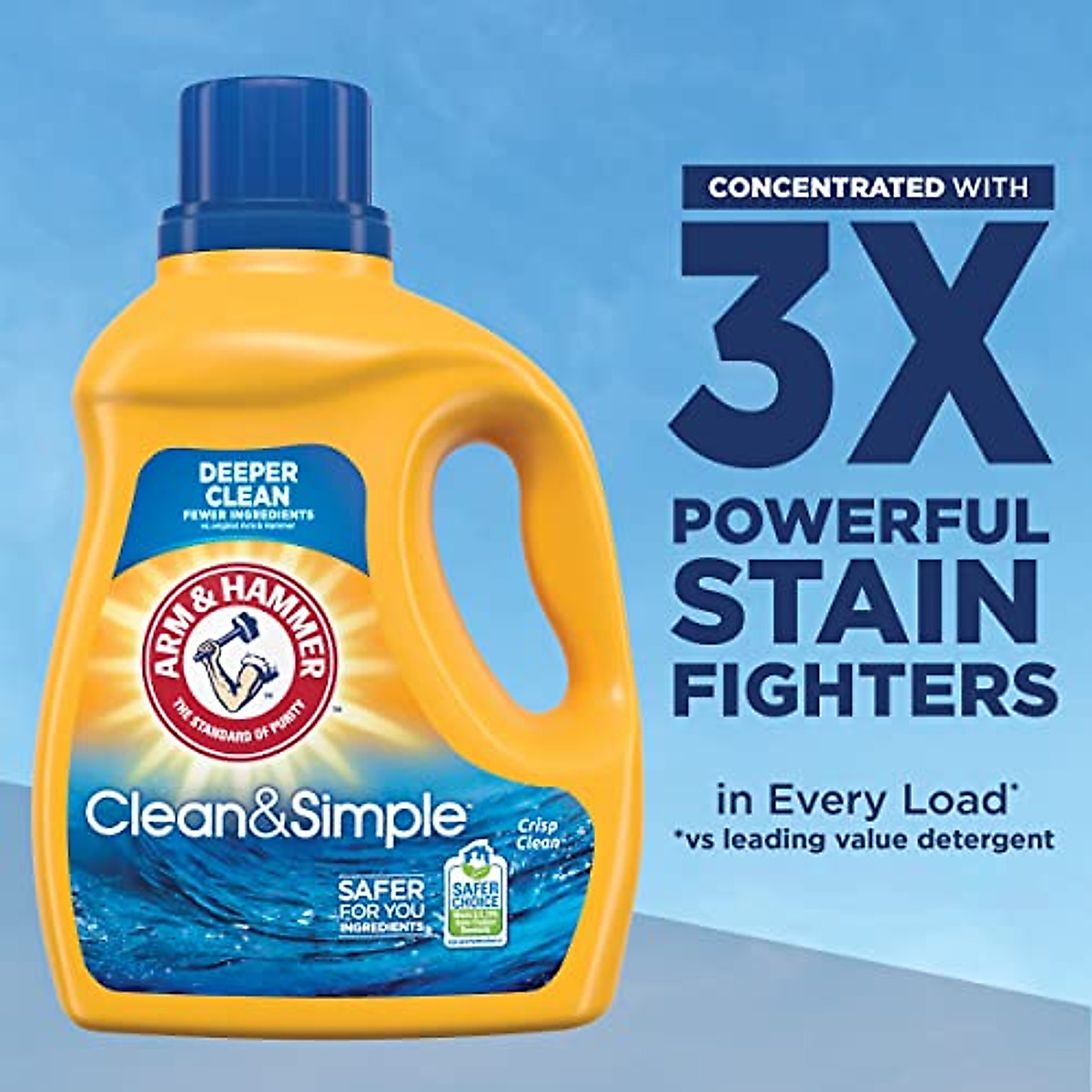 Arm & Hammer Clean & Simple, 77 Loads Liquid Laundry Detergent, 100.5 Fl oz