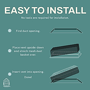 Home Intuition Contemporary Floor Vent Cover 2X10 Inch Floor Register with Mesh Cover Trap Heat and Air Walkable Metal Floor Vent for HVAC Duct, Matte Black