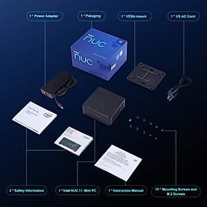 Intel NUC 11 NUC11PAHi5 16GB DDR4 RAM,512GB SSD,Win 11 Pro Mini PC,Core i5-1135G7 CPU 8M Cache, up to 4.20 GHz Mini Desktop Computers, Thunderbolt 3/Support 8K/WiFi 6/4K Quad Display/Bluetooth 5