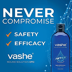 Vashe Wound Solution OTC | Pure Hypochlorous Acid-Preserved Wound Cleanser | Home Wound Care | Non-Cytotoxic and Skin-Neutral pH | 8.5 Fl Oz