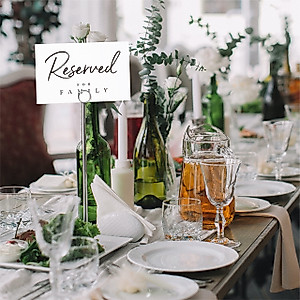 20 PCS Reserved Signs, Tented Table Place Cards for Wedding Reception, Engagement Party, Rehearsal Dinner, Anniversary Party or Any Events (6” x 4”)