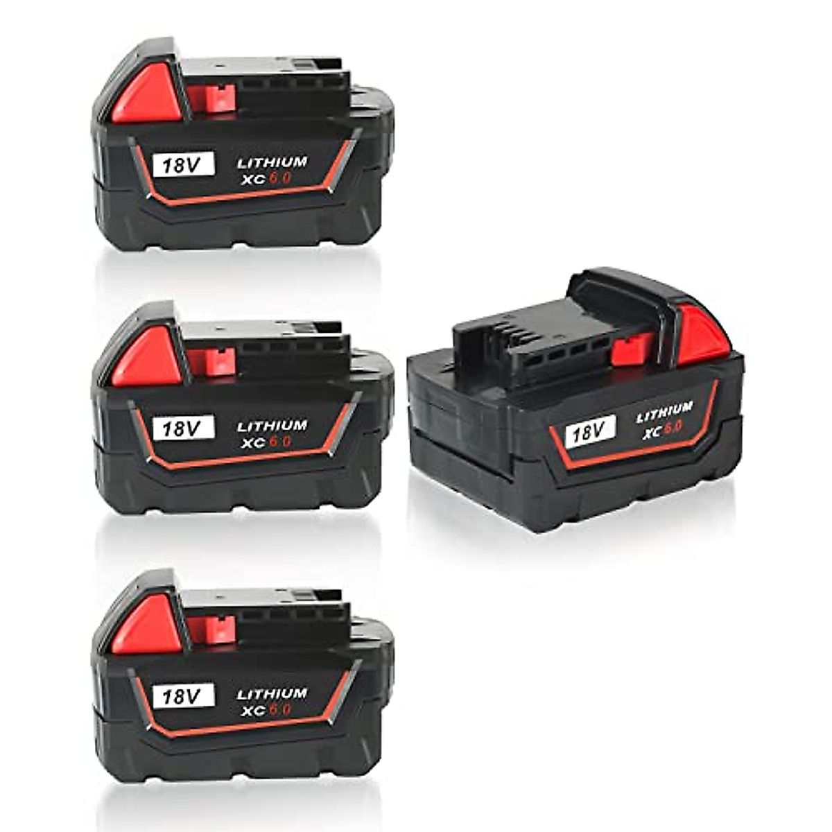 COOMYXIN 4Pack 6000mAh Replacement for Milwaukee M-18 Battery with 6 Protection Function,Compatible with Milwaukee M-18 Battery Charger and Tools