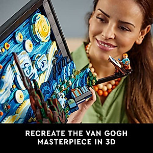 LEGO Ideas Vincent Van Gogh - The Starry Night 21333, Unique 3D Wall Art Home Décor Piece with Artist Minifigure, Creative Crafts Set for Adults
