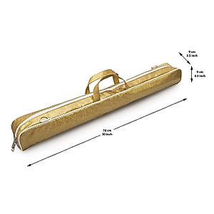Magerdy Fields Twirling Baton Case - Includes Adjustable Shoulder Strap - 30 Inch baton bag for twirling - Gold