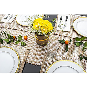 Chardin home | Natural Jute Placemats Set of 4 | 13x19 Inch. Rustic Farmhouse Place mats | Table mats Colors - Natural Jute and Ivory