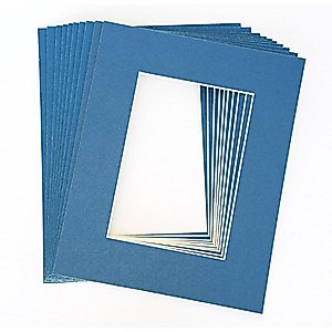 topseller100, Pack of 10 BLUE 11x14 Picture Mats Matting with White Core Bevel Cut for 8x10 Pictures