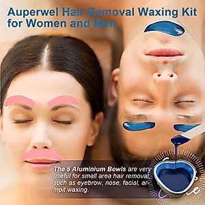 Waxing Kit for Women - Automatic Thermostatic Wax Warmer for Hair Removal Hard Wax Kit with 14.1oz Wax Beads, Beginner Wax Pot Wax Machine for Brazilian Waxing