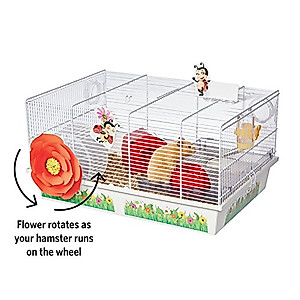 MidWest Homes for Pets Hamster Cage | Lovely Ladybug Theme | Accessories & Decals Included