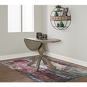 Linon Home Décor Mauro Antuque Rustic Brown Drop Leaf Dining Table