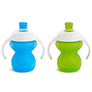 Munchkin® Click Lock™ Bite Proof Trainer Cup, 7 Ounce, 2 Pack, Blue/Green