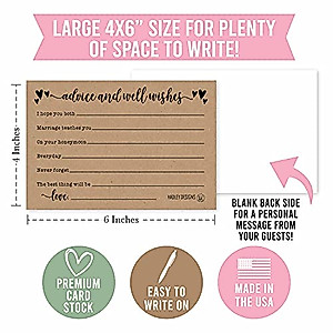 50 Wedding Advice Cards For Bride and Groom, Wedding Card Boxes For Reception, Wedding Guest Book Alternative, Rustic Bridal Shower Games For Guests Wedding Games For Guests Advice For The Bride Cards