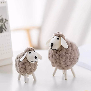 Cute Lamb Hanging Decoration,Felted Wool Sheep Decor,Christmas Tree Decorative Hanging Ornament Sheep Plush Decorative(B 6 x 6 x 11cm)