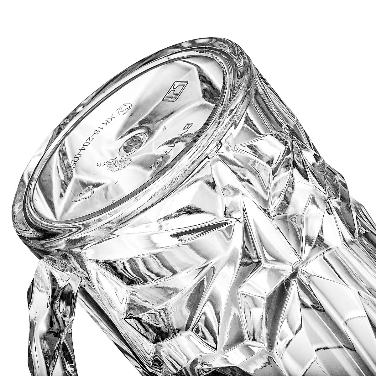 Peohud 6 Pack Plastic Beer Mugs, 20 Oz Beer Stein Glasses with Handle, Clear Large Beer Drinking Cups for Bar, Cocktail, Alcohol, Beverages, Milk, Juice, Soda