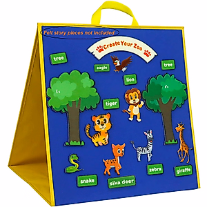 Foldable Felt Flannel Board Quiet Book for Kids Freestanding Felt Board for Toddlers Preschool as Kids Felt Stories Activities Play Kits, Travel Toys for Boys Girls (Freestanding Felt Board)
