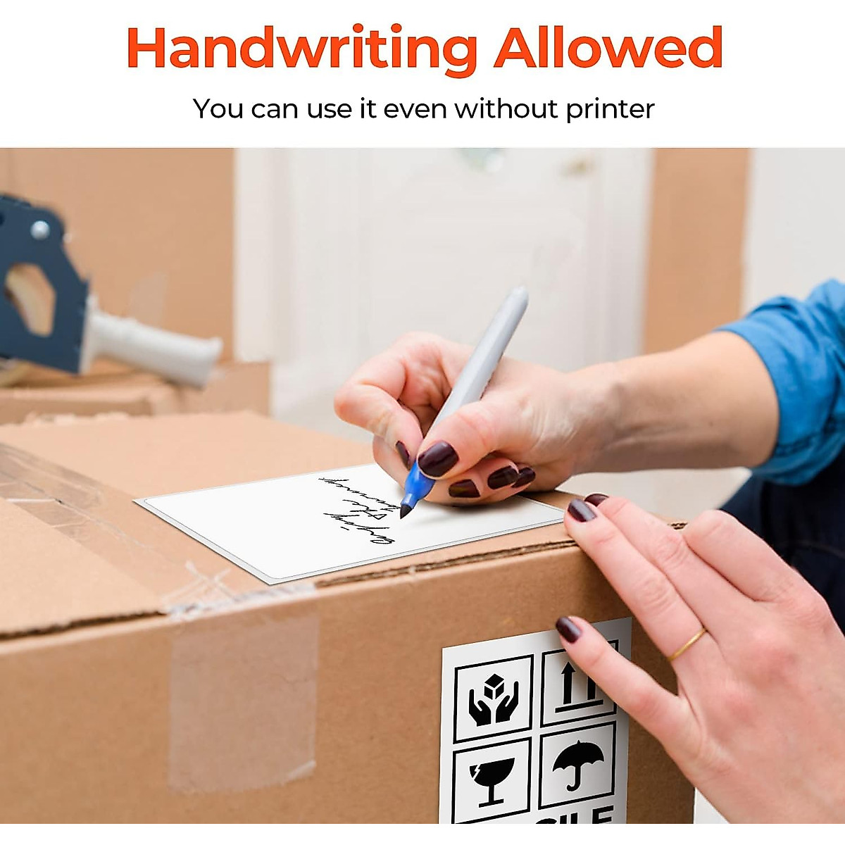 MUNBYN Thermal Direct Shipping Label (Pack of 500 4x6 Per Fanfold Labels) - Commercial Grade