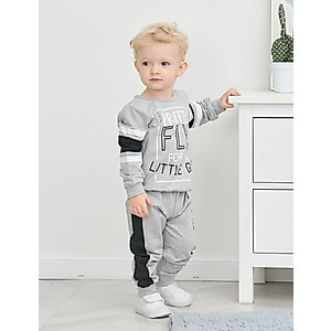 Menglang Toddler Boy Clothes Long Sleeve Pullover Sweatshirt Jogger Pant Sets 2 Piece Outfit 3T 4T Boys Clothes