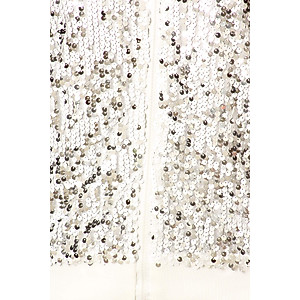 Anna-Kaci Womens Sequin Jacket Bomber Coat 1989 Slitter Outfit For Concert Party, Silver, Large