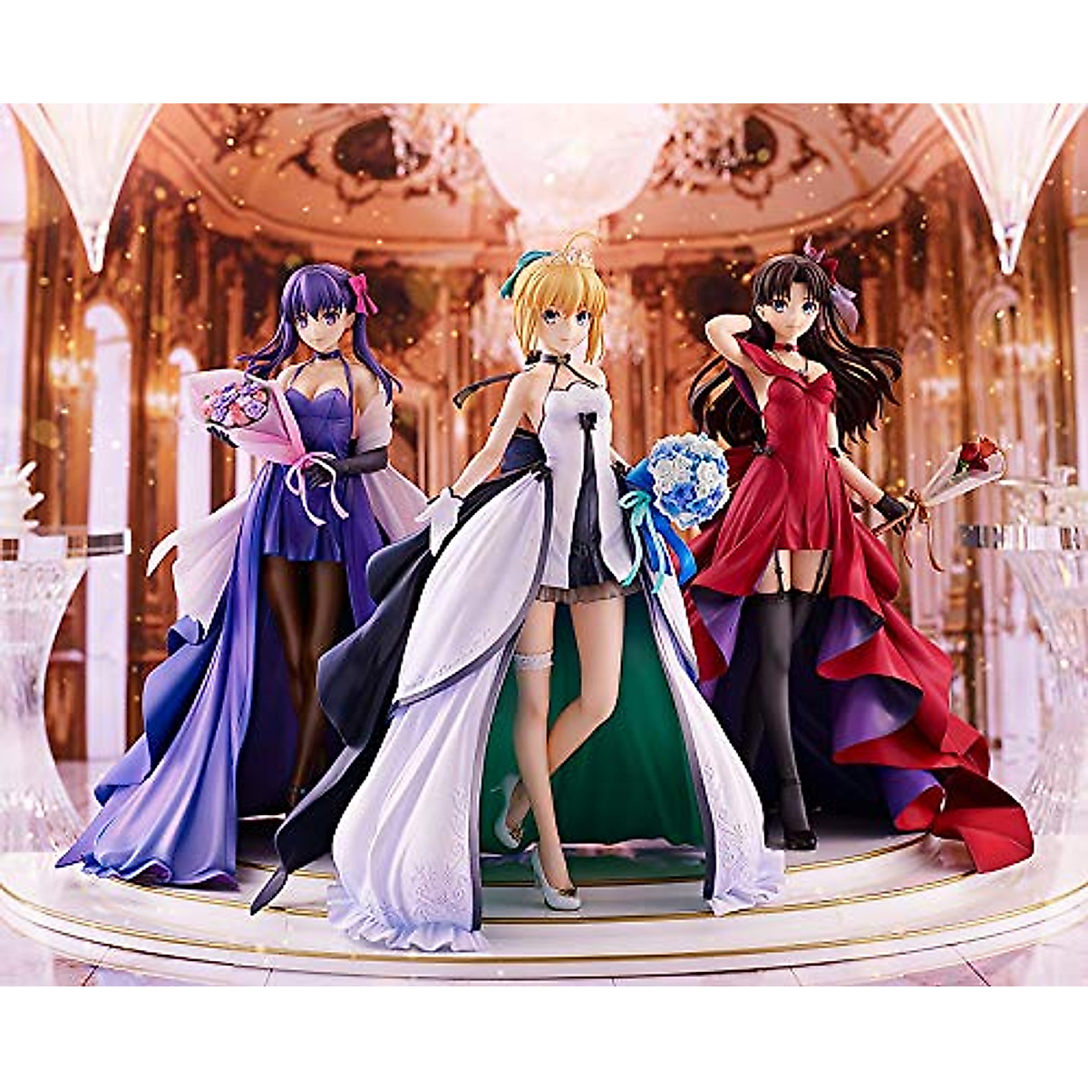 Fate stay night 1/7 Scale Figure Collection Saber, Rin Tohsaka and Sakura Matou ~15th Celebration Dress Ver.~ Premium Box