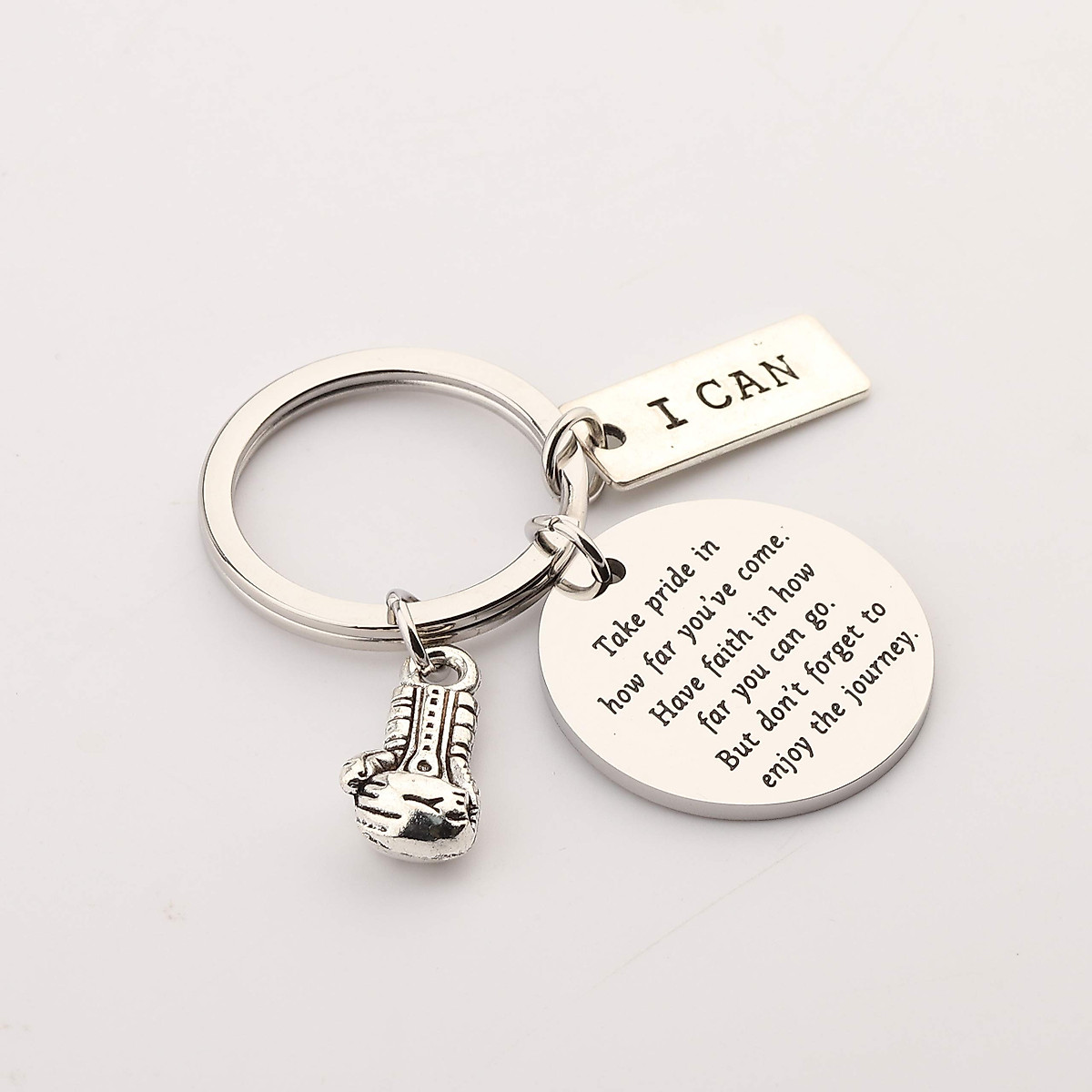 Boxing Keychain Gift Boxing Gloves Keychain Boxer Fan Gift Inspiration Gifts for Boxers Boxing Coach Take Pride in How Far You Have Come (boxing keychain)