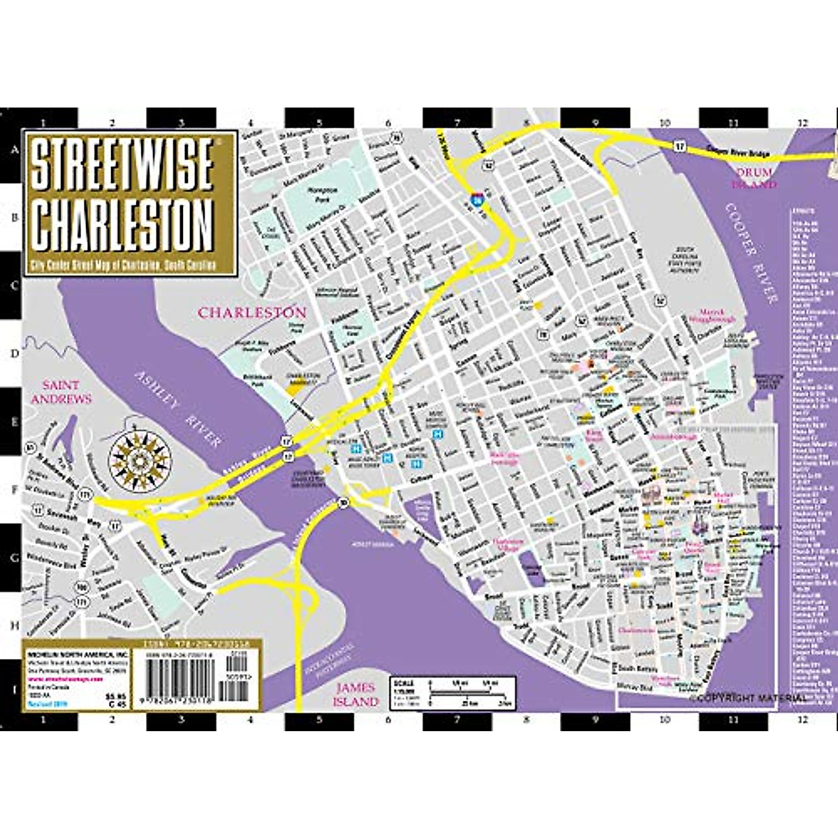 Streetwise Charleston Map - Laminated City Center Street Map of Charleston, South Carolina (Michelin Streetwise Maps)