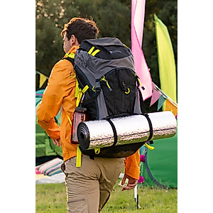 Mountain Warehouse Carrion 65L Rucksack - Padded Back Daypack Bagback Charcoal