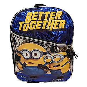 Accessory Innovations Minions Full Size 16 Inch Backpack with Detachable Lunch Box