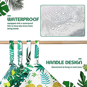 Windyun 4 Pieces Tropical Wet Bag Waterproof Reusable Wet Dry Bag Hawaii Cloth Diaper Aloha Sealed Washable Swimsuit Bag for Travel Summer Beach Wet Swimwear Baby Diaper Toiletries, 11.81 x 15.75 Inch