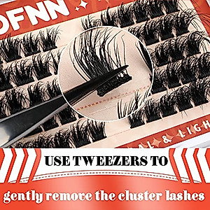 Mink Cluster Lashes Fluffy Individual Eyelashes Clusters False Lashes Curly Faux Mink Eyelashes DIY Individual Lash Extension at home by Eefofnn (8mm-16mm Mixed Length)