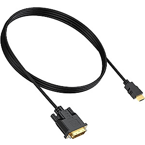 HDMI to DVI Cable 2 Pack, 5 Feet Bidirectional DVI-D to HDMI Cord Adapter 1080P Video High Speed Compatible for Computer, PC, Raspberry Pi, Roku, Xbox One, PS4 PS3, Graphics Card