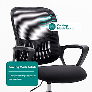 MCQ Drafting Chair with Fixed Armrests and Foot-Ring, Tall Office Chair for Standing Desk Adjustable Height Office Desk Chair for Home Office, Breathable Mesh Swivel Rolling Tall Chair Black