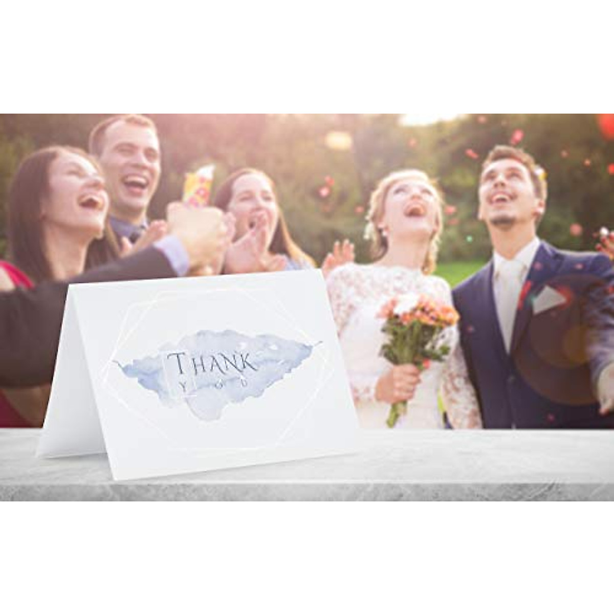 Banana Basics Thank You Cards Bulk Set w/Envelopes (72-Pack) Blank Note Cards 4 x 6 | Navy Blue With Silver Foil Stamping, | Perfect For Wedding, Bridal Shower, Baby Shower, Business, Graduation,