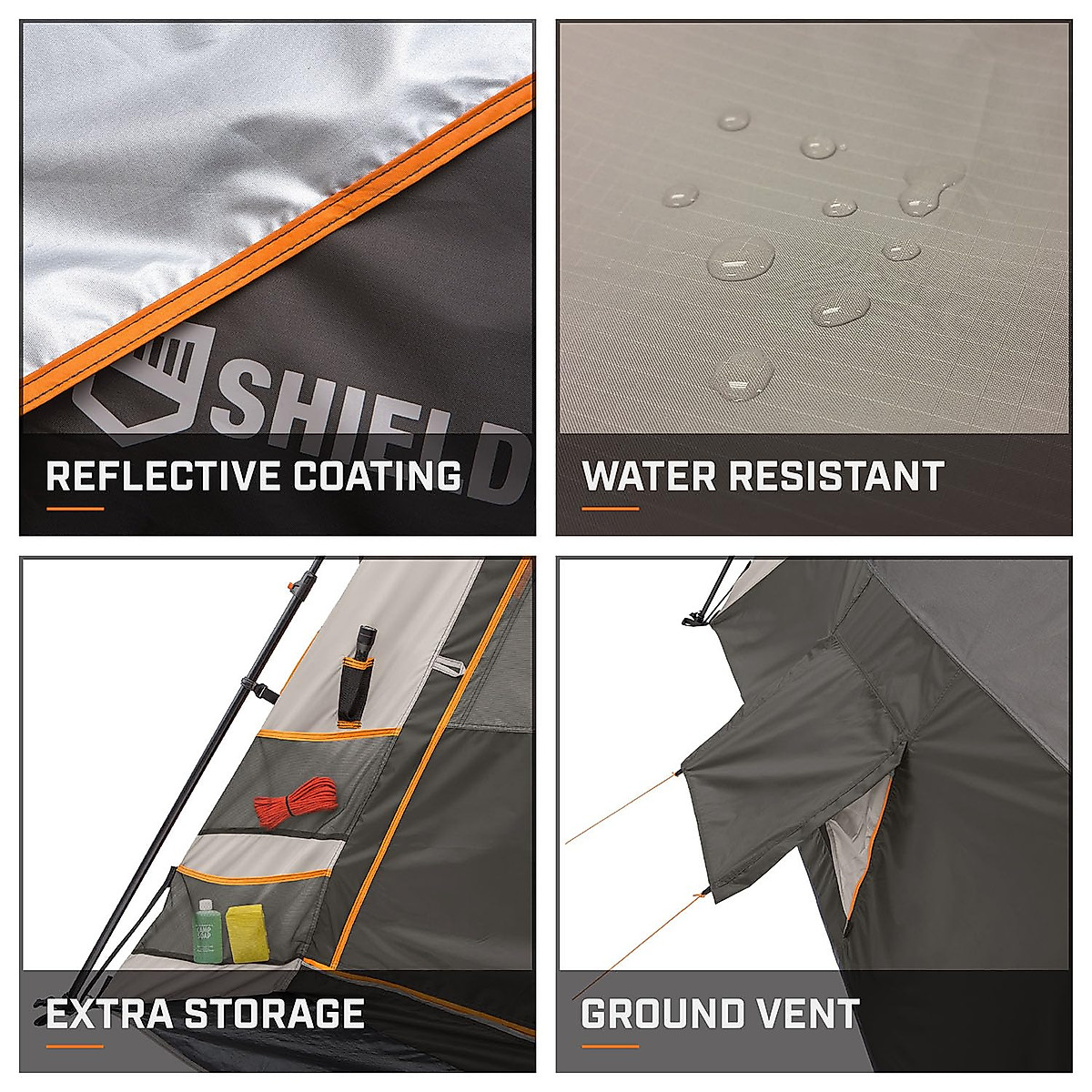 Bushnell Instant Tent | 6 Person / 9 Person / 12 Person Instant Tents Cabin Design Perfect for 3 Season Family Camping Essentials, Hunting, and Fishing with Fast Setup (6 Person)