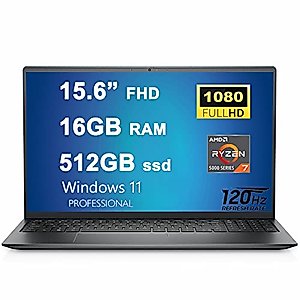 Dell Inspiron 15 3000 3525 Business Laptop 15.6" FHD 120Hz WVA Anti-Glare Narrow Border Display AMD Ryzen 5000 Series Octa-Core Ryzen 7 5825U 16GB RAM 512GB SSD HDMI MaxxAudio Win11Pro Carbon Black