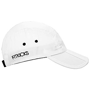 FITKICKS Folding Adjustable Cap UPF 50+ Active Lifestyle Hat Unisex Headgear (White V2)…