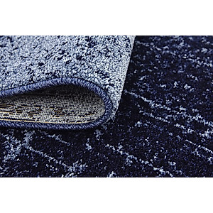 Unique Loom Del Mar Collection Area Rug - Jennifer (2' x 6' 1" Runner, Blue/ Navy Blue)