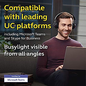 Jabra Evolve2 65 MS Wireless Headphones with Link380a, Stereo, Black – Bluetooth Headset for Calls and Music, 37 Hours of Battery Life, Passive Noise Cancelling