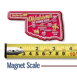 Oklahoma Premium State Magnet by Classic Magnets, 3.3" x 1.7", Collectible Souvenirs Made in The USA