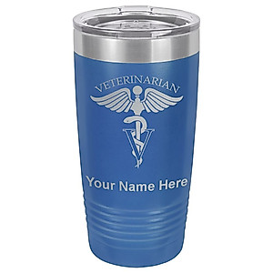 LaserGram 20oz Vacuum Insulated Tumbler Mug, Veterinarian, Personalized Engraving Included (Dark Blue)
