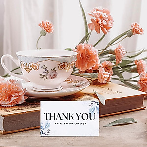 Eruinfang 50 Pack Thank You Cards blank Thank You Card Thank You Notes Small Appreciation Cards Mini Thanks Greeting Cards for Supporting My Small Business Cards for Retail Store