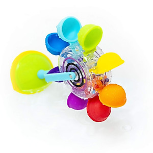 Sassy Whirling Waterfall Suction Stem Toy for Bathtime Fun & Learning, Multicolor