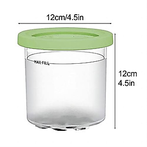 4 PCS Ice Cream Pints Containers and Lids for Ninja Creami, Ice Cream Storage Containers Compatible with NC301 NC300 NC299 Series Creami Ice Cream Makers