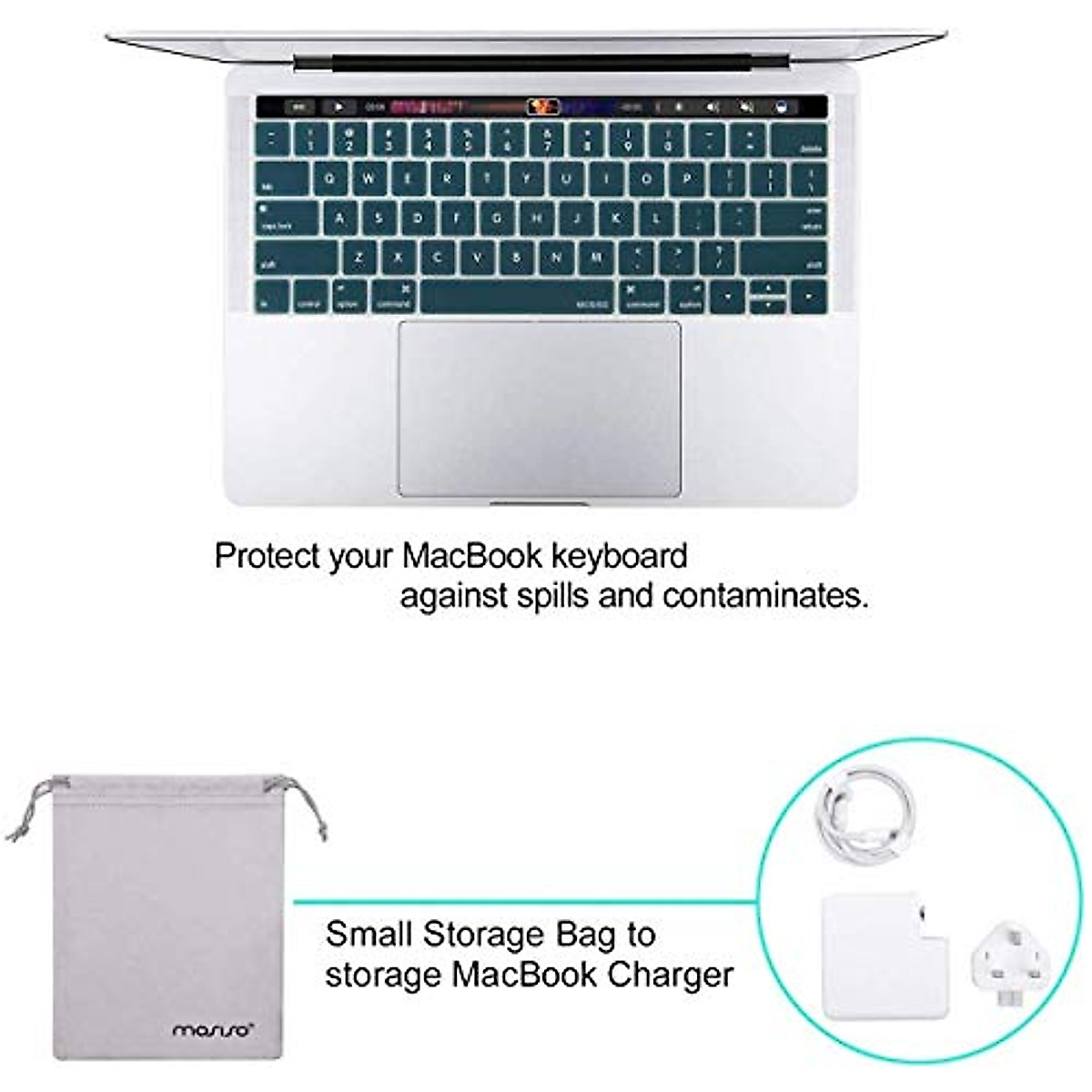 MOSISO Compatible with MacBook Pro 13 inch Case M2 2023, 2022, 2021-2016 A2338 M1 A2251 A2289 A2159 A1989 A1708 A1706, Plastic Hard Shell&Keyboard Cover&Screen Protector&Storage Bag, Deep Teal