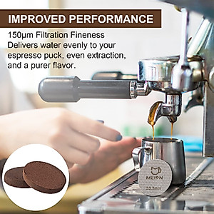Espresso Puck Screen 53.3mm Reusable Coffee Filter for Espresso Portafilter Filter Basket 54mm, 1.7mm Thickness 150μm, 316 Stainless Steel Espresso Filter Screen (2 Packs 53.3mm)