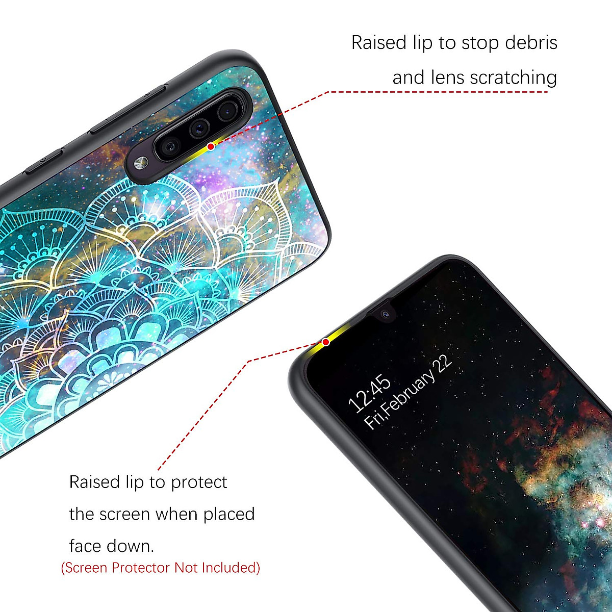 BENTOBEN Case for Samsung Galaxy A50 / A50s / A30s Case (2019), Slim Fit Glow in The Dark Soft Flexible Bumper Protective Shockproof Anti Scratch Cases Cover for Samsung Galaxy A50, Mandala in Galaxy
