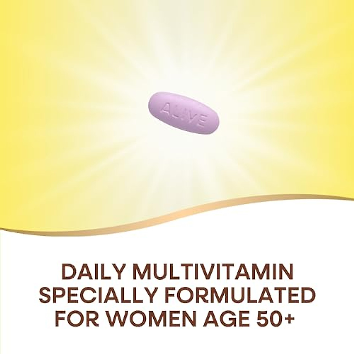 Nature's Way Alive! Women's 50+ Complete Multivitamin, Supports Healthy Heart, Brain, Bones*, B-Vitamins, Gluten-Free, 50 Tablets (Packaging May Vary)