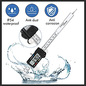 Simhevn Electronic Digital Caliper Measuring Tool, Stainless Steel Vernier Caliper Digital, Easy Switch from Inch Metric, LCD Screen,0-6inch/150mm Caliper Measuring Tool for DIY/3D Printing