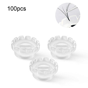 100 Pack Eyelashes Extension Volume Lashes Fan Blossom Cups, Quick Blossom Cup, Anti-Spill Glue Holder and Lash Organizer Supplies Tools