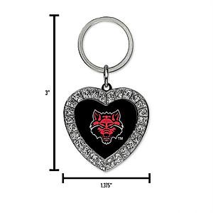 Rico Industries NHL Dallas Stars Bling Heart Key Chain Rhinestone Heart Keychain 3.5"x1.5"